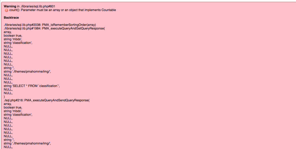 Fix Bug Phpmyadmin [sql.lib.php] | Server Knowledge Base